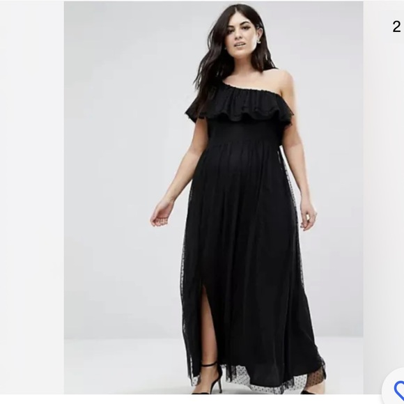 ASOS | Dresses | Asos John Zack Black One Shoulder Maxi Dress Tall ...